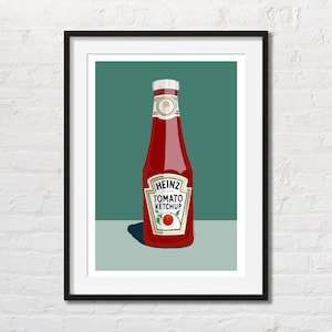 Ketchup Poster | Kitchen Print | Dining Room Wall Art | Pop Art Retro ...