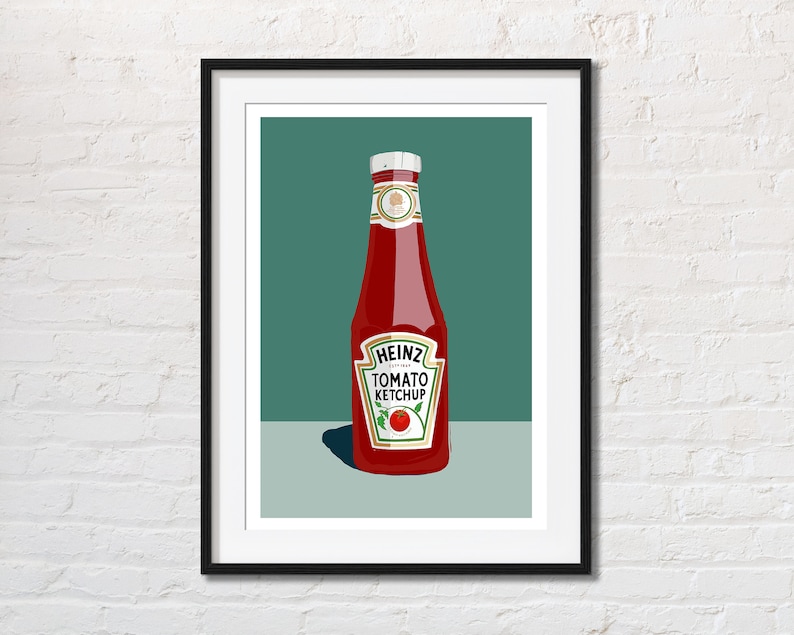Ketchup Poster | Kitchen Print | Dining Room Wall Art | Pop Art Retro ...