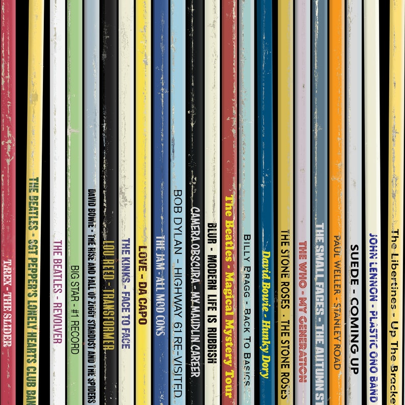 Personalised 30 Vinyl Record Spine Poster Custom Album Print - Etsy UK