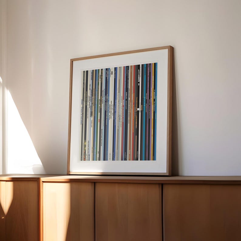 50 Vinyl Record Spine Poster, 50 Years of Vinyl Print, 50th Birthday ...