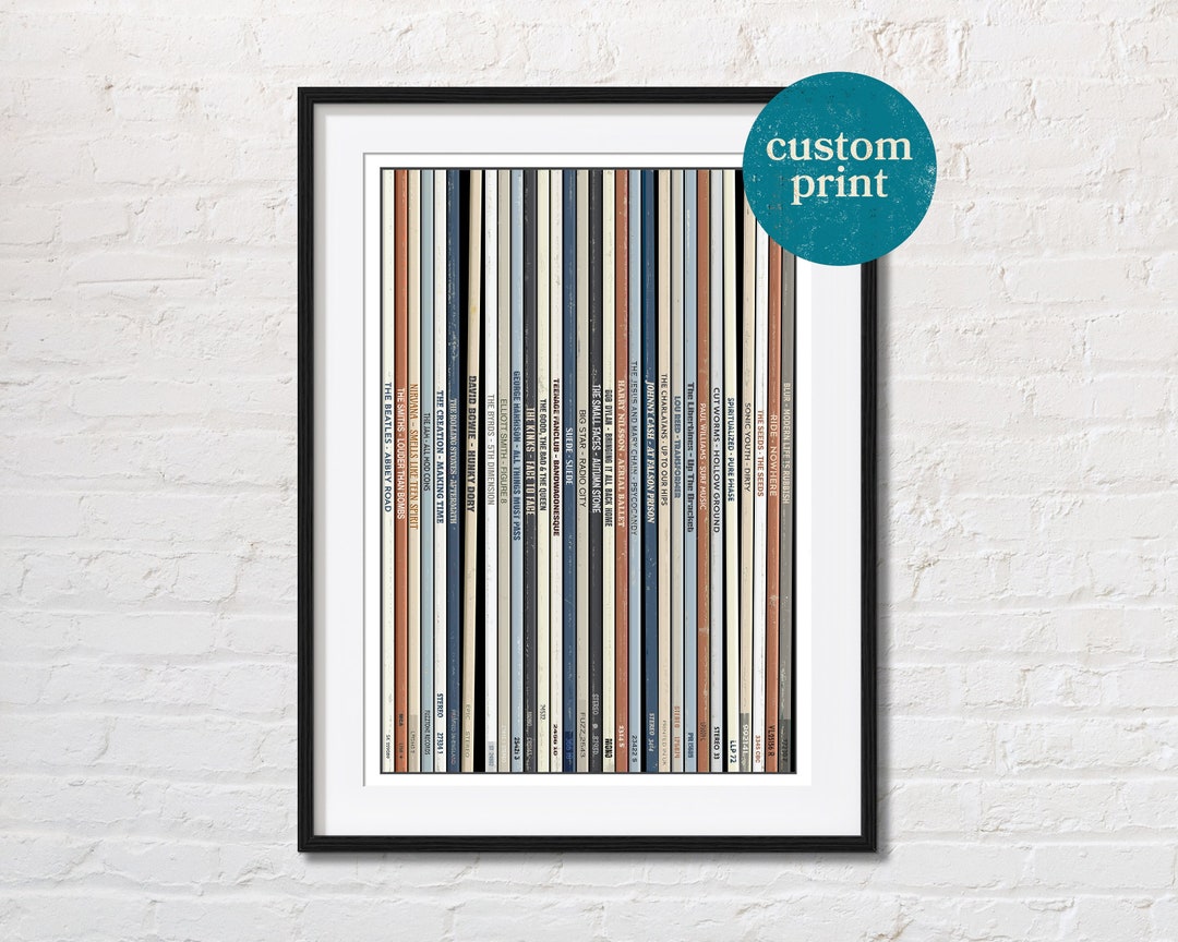 Personalised 30 Vinyl Record Spine Poster | Custom Album Print | Music ...