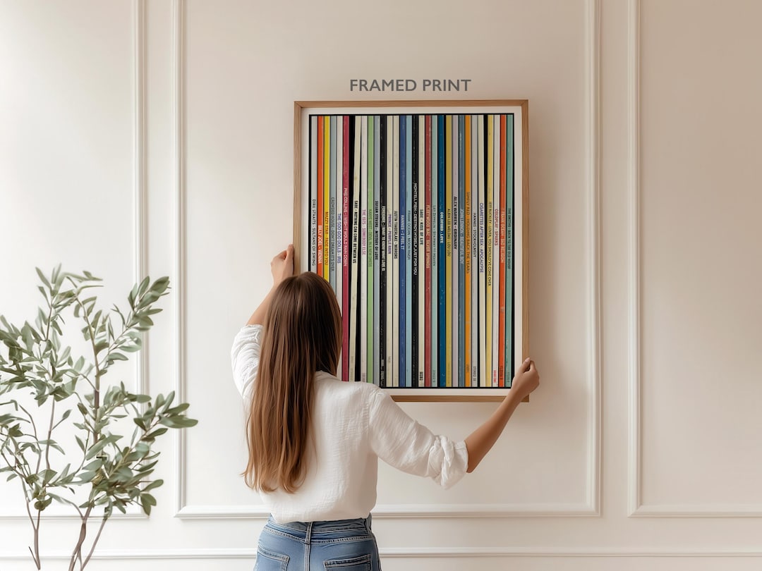 Framed Personalised 30 Vinyl Record Spine Poster, Custom Album Print ...