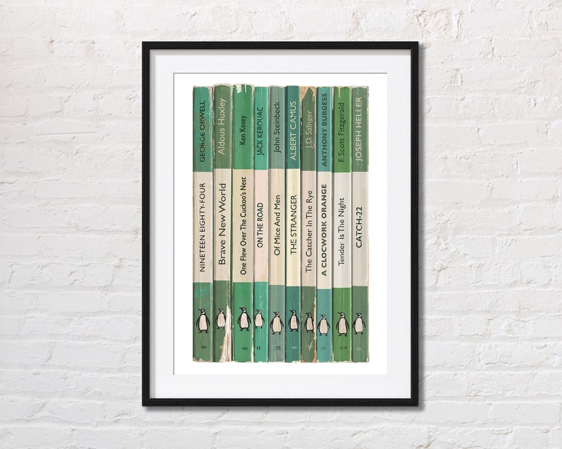 Custom Penguin Green Book Spine Poster | Personalised Vintage Book ...