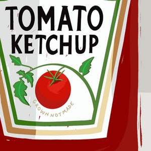 Ketchup Poster | Kitchen Print | Dining Room Wall Art | Pop Art Retro ...