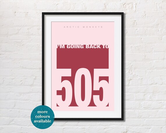 505 Song Lyrics Poster Indie Room Decor Britpop Music | Etsy