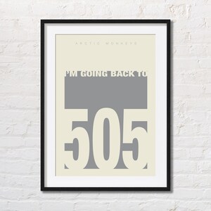505 | Song Lyrics Poster | Indie Room Decor | Britpop Music Poster | A5 ...