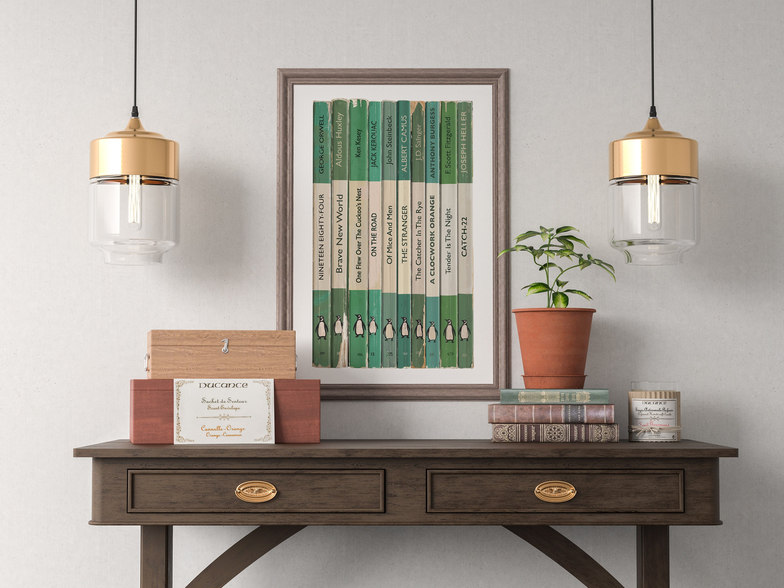 Custom Penguin Green Book Spine Poster | Personalised Vintage Book ...