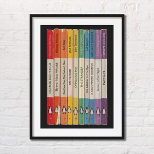 Custom Penguin Rainbow Book Spine Poster | Personalised Vintage Book ...
