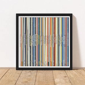 Personalised 50 Vinyl Record Spine Poster | Custom Album Print | Music ...