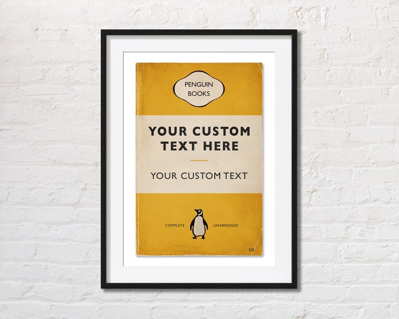 Custom Penguin Book Cover Poster Personalised Vintage Book - Etsy