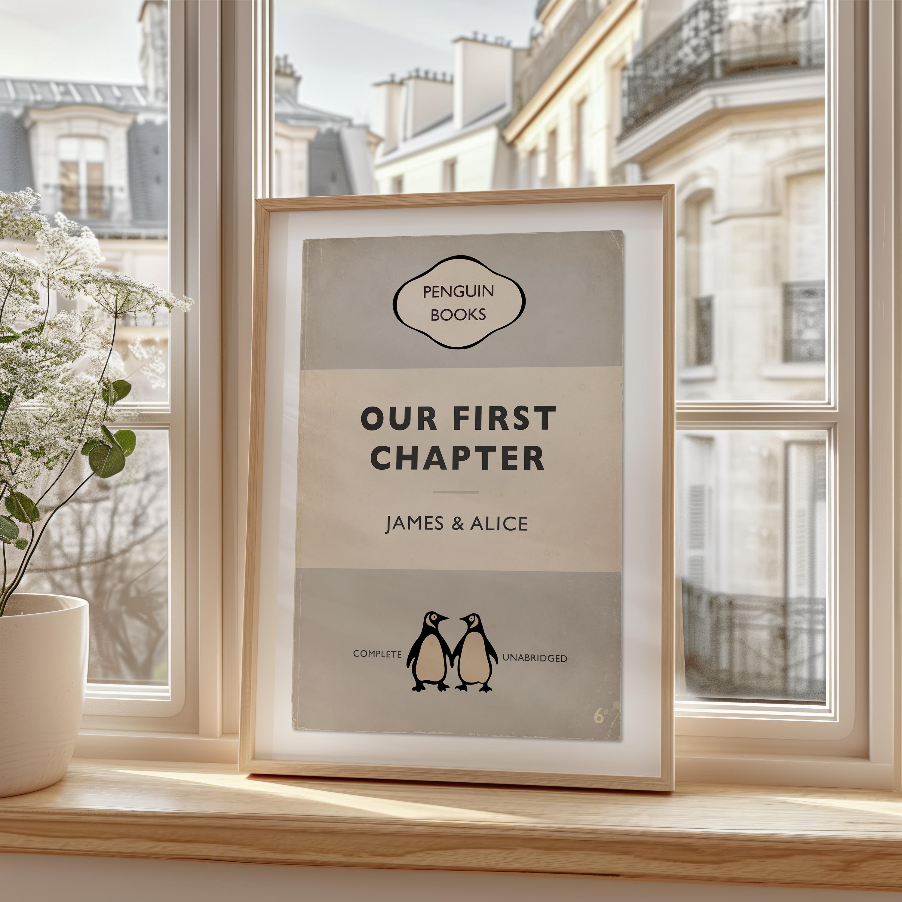 Our First Chapter - Custom Penguin Book Poster | Personalised Vintage ...