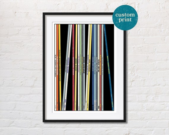 Personalised 20 Vinyl Record Spine Poster Custom Album Print | Etsy