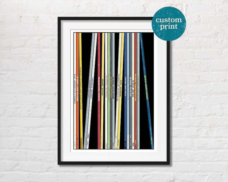Personalised 20 Vinyl Record Spine Poster Custom Album Print | Etsy