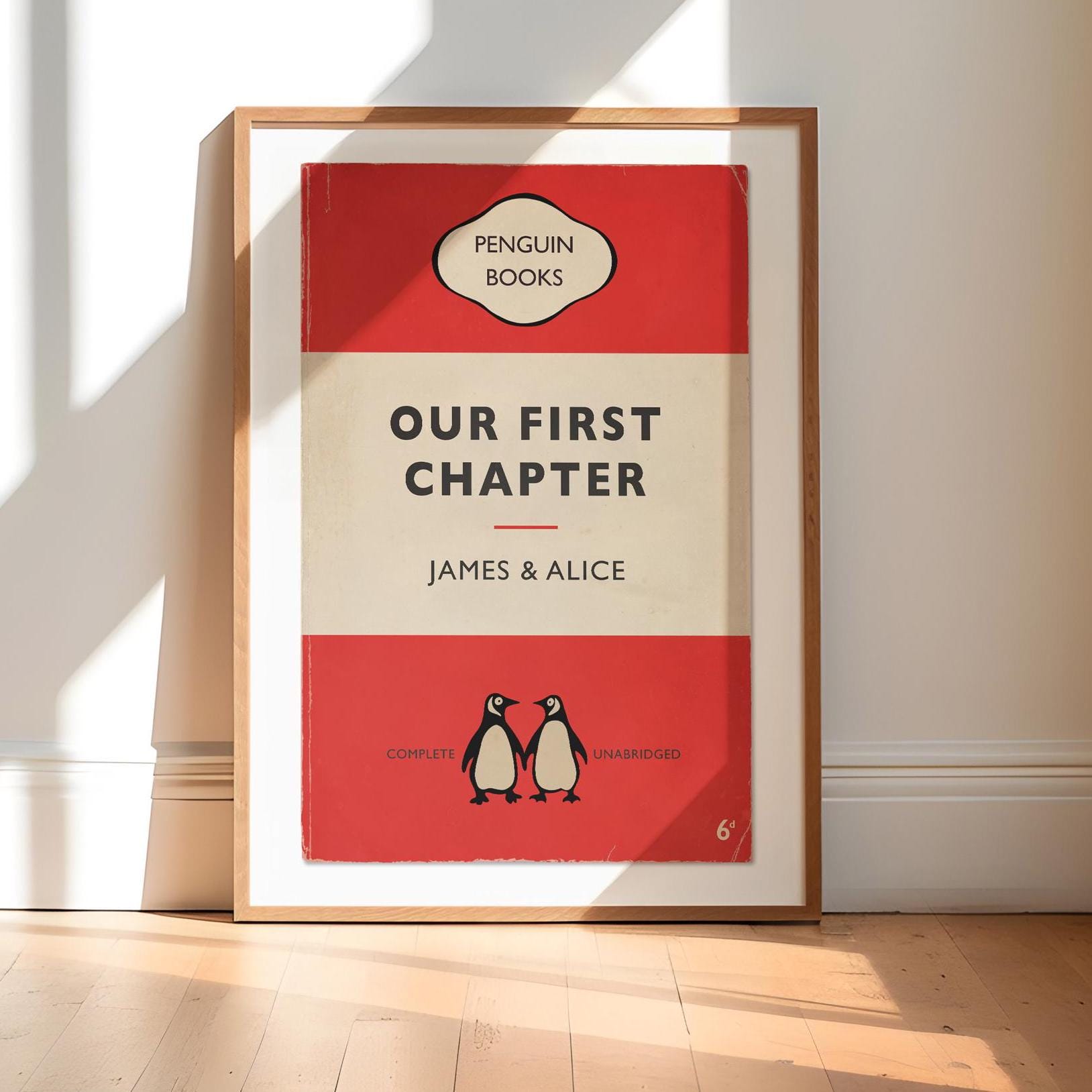 Our First Chapter - Custom Penguin Book Poster | Personalised Vintage ...