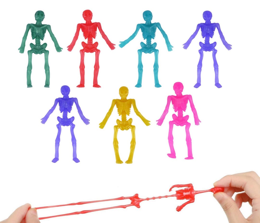 1 - 48 X Stretchy Skeletons Fidget Stress Toys Boys Girls Halloween ...