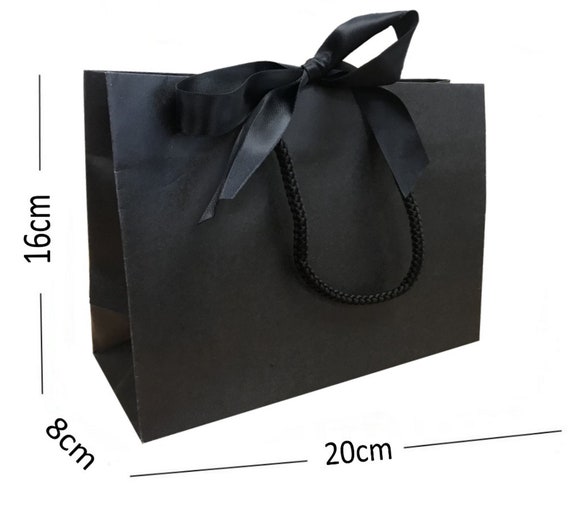 Set of 3 Black Birthday Bags Luxury Boutique Shop Ribbon Tie Gift Bag Etsy UK