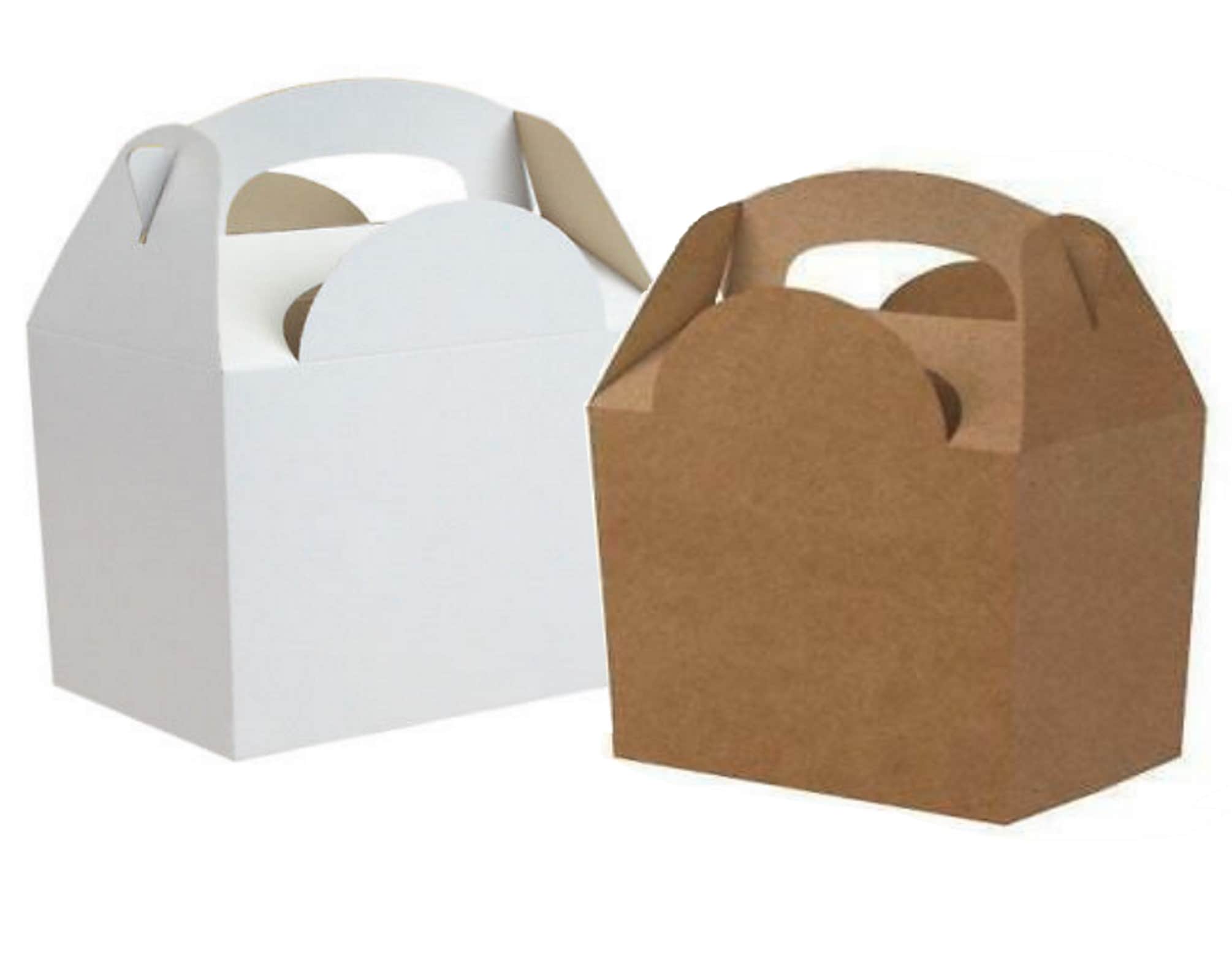White OR Kraft Carry Handle Boxes - Party Food Gift Box C/P - Etsy UK