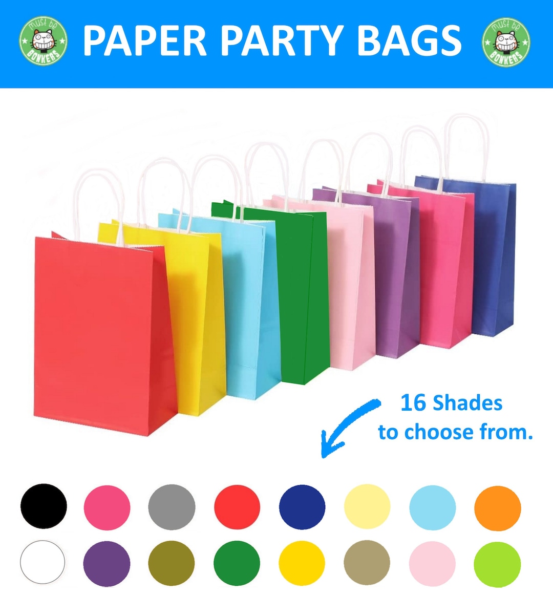 Party Bags - Bright Paper Gift Loot Bag - Birthday Christmas Wedding ...