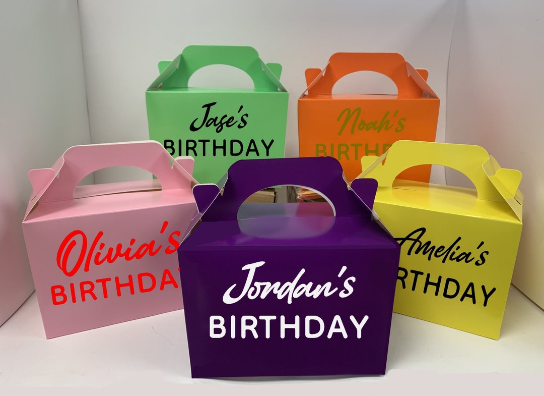 Personalised Children’s Birthday Party Box Gift Bag Favour Boxes Pw ...