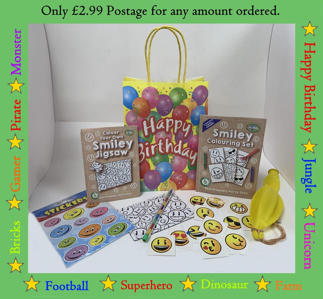 HAPPY BIRTHDAY Pre Filled Party Bags - Boys & Girls Birthday Gift Bag ...