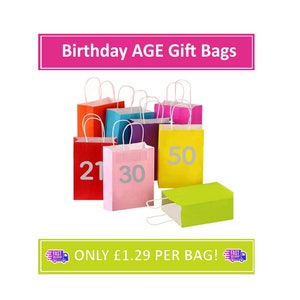 Special Birthday AGE Party Gift Bags Loot Favours HB - 21st 30th 40th ...
