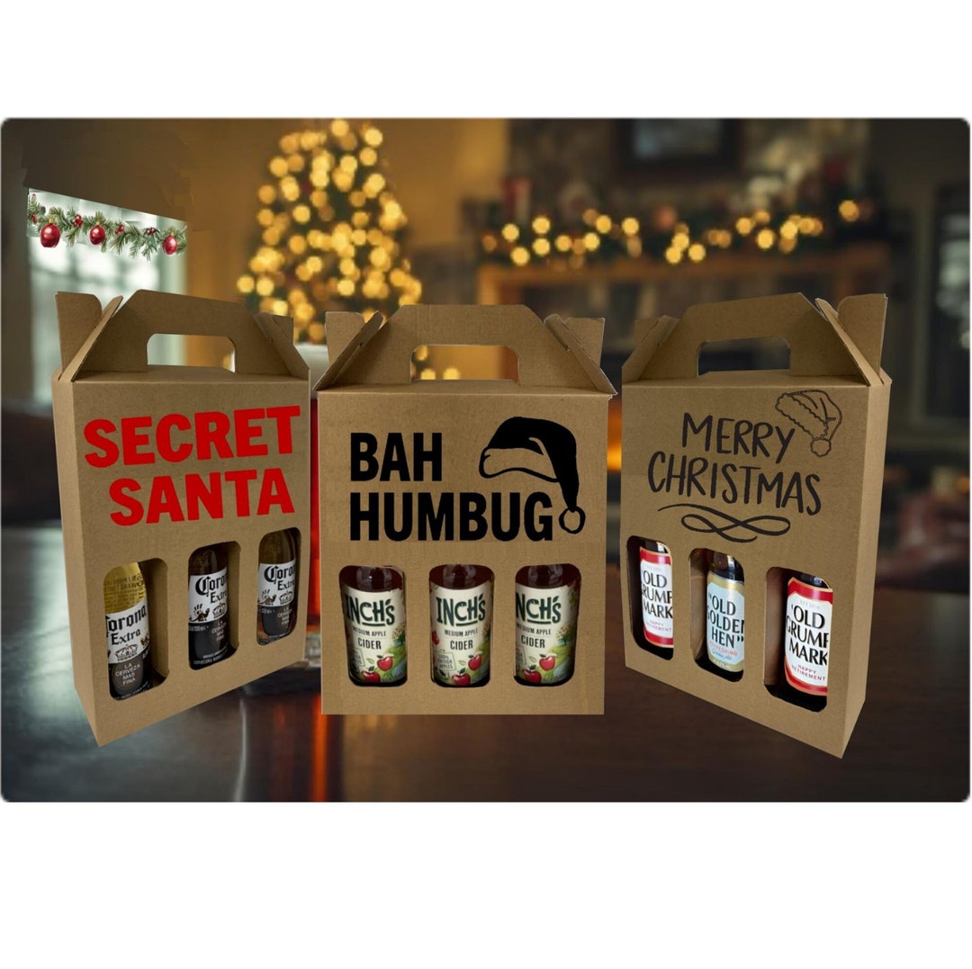 Bah Humbug - Secret Santa - Christmas Wine / Beer Ale Cider Bottle ...