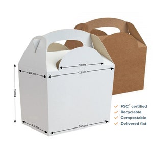 White OR Kraft Carry Handle Boxes - Party Food Gift Box C/P - Etsy UK