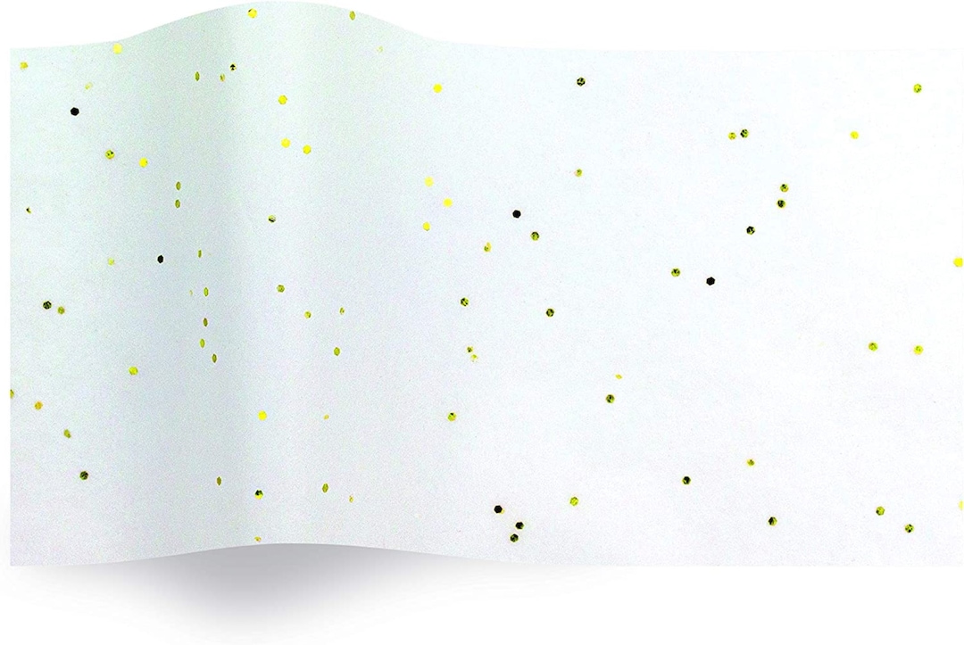White Tissue With Gold Gemstone Luxury Sparkly Glitter Gem Tissue Paper ...