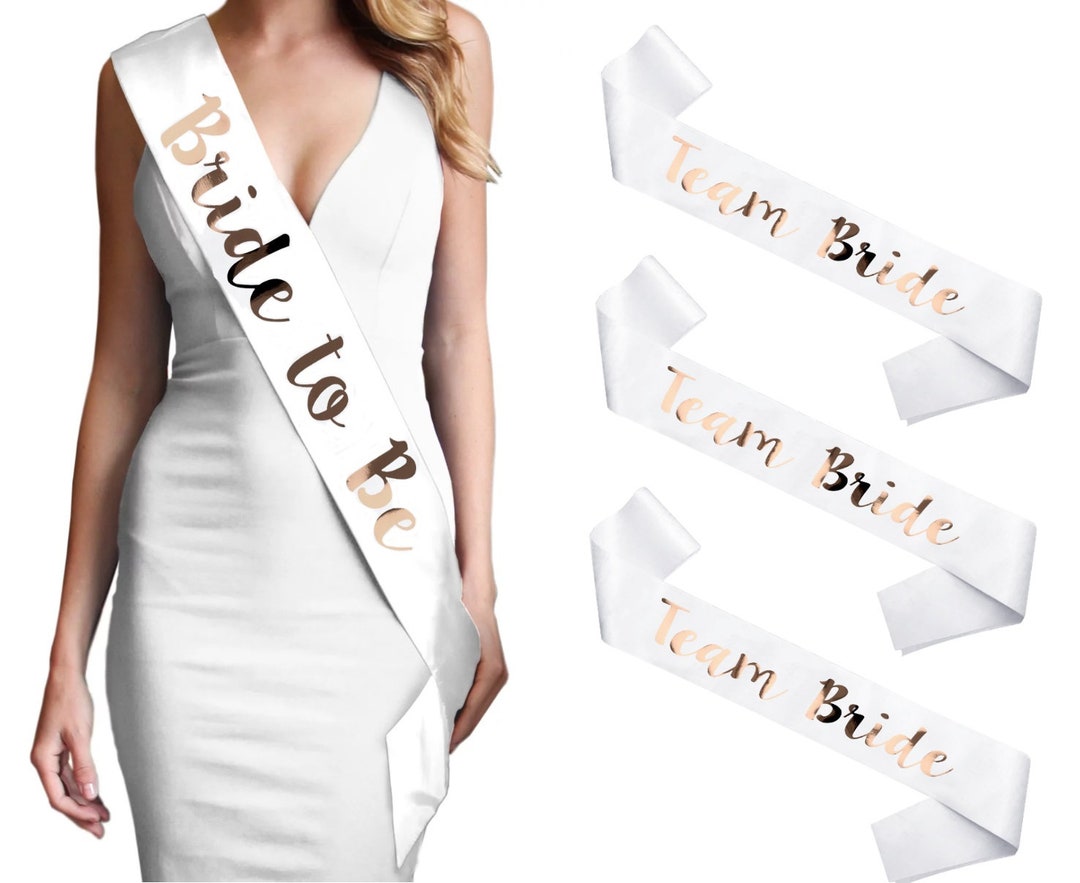 Hen Party White Satin Sash - Team Bride or Bride to Be - Matching Group ...