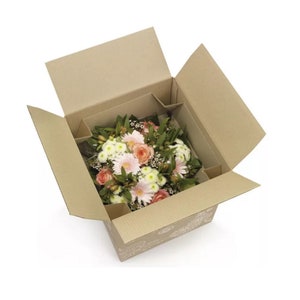 Flower Bouquet Holder - Cardboard Postal Shipping Gift Display Box Inc ...