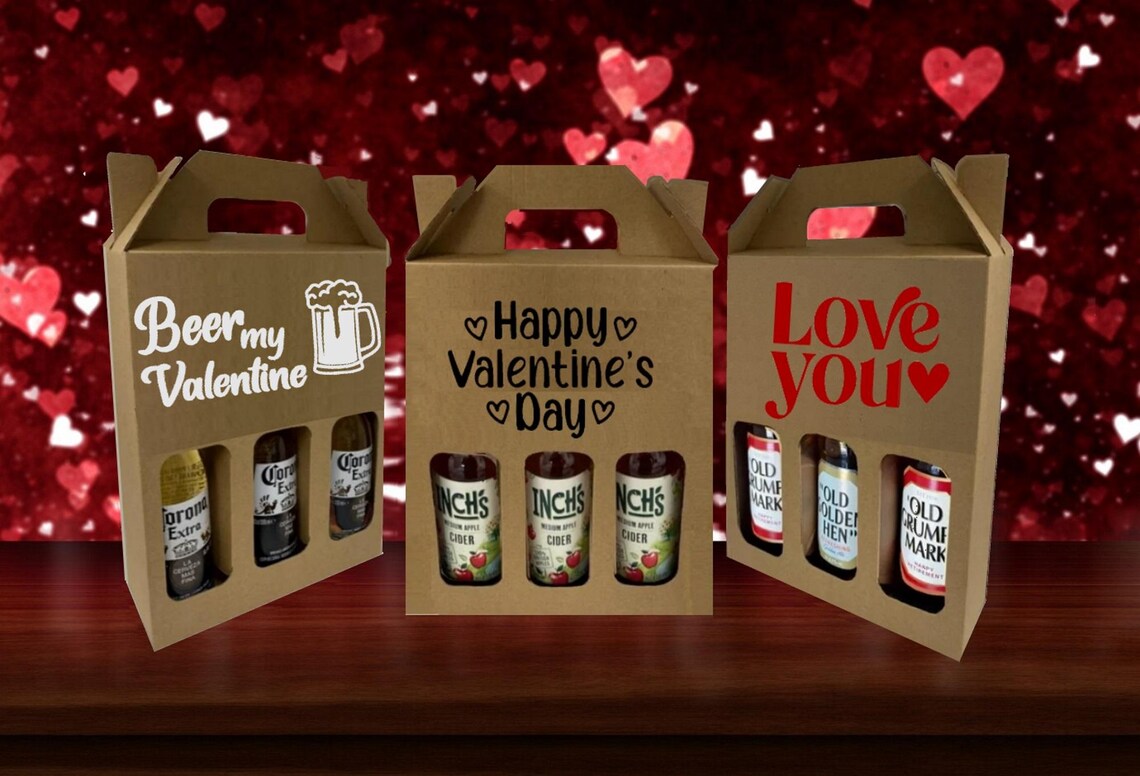 Be My Valentines - Beer Ale Cider Bottle Carrier Box Bag - Special Gift ...