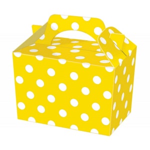 Spotty Polka Dot Birthday Party Food Gift Boxes - Carry Handle Lunch ...