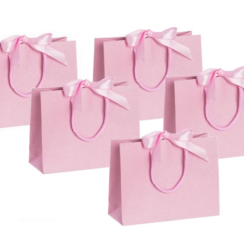 Small Ribbon Tie Party Gift Bags With Rope Handles Birthday - Etsy UK