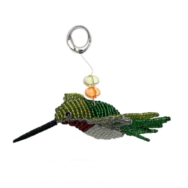 Red Beaded Bird Ornament - Etsy UK