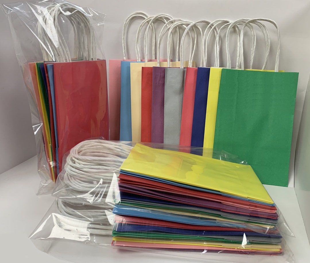 PACK OF 10 - Bright Paper Gift Bags - Childrens Birthday Party Favour Bag *HB - Etsy UK