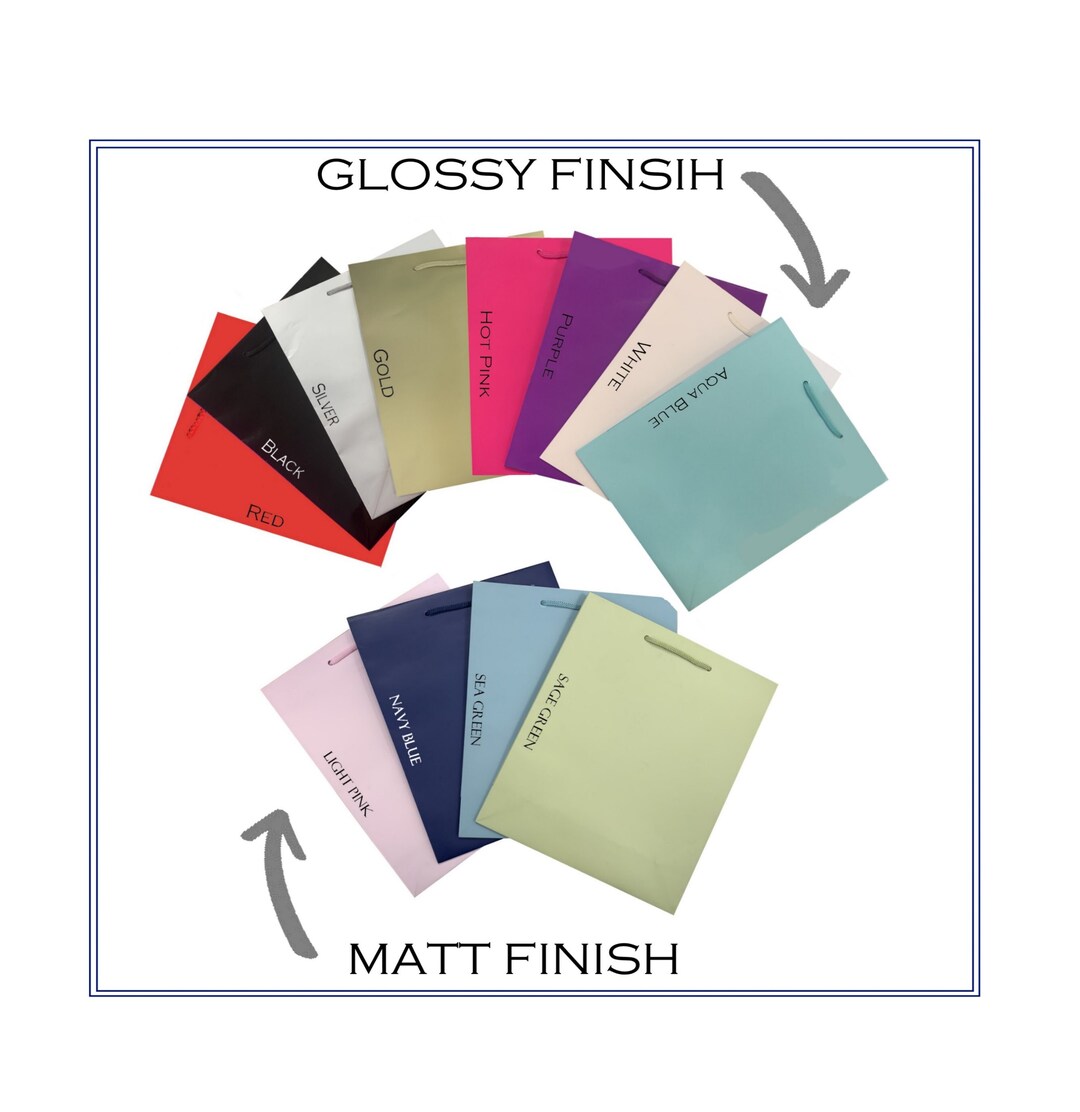 Pack of 5 - MATT or GLOSSY Portrait Gift Bags - Laminated Strong ...