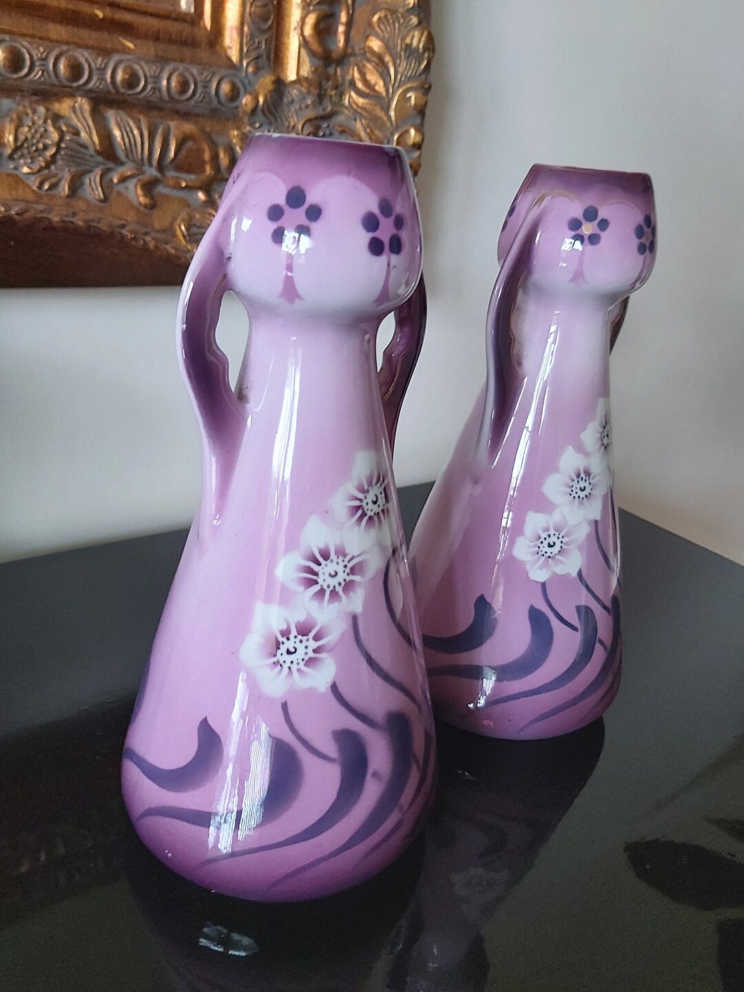 Pair Late 19th Century French Vases St Amand Hamage France Art Nouveau ...