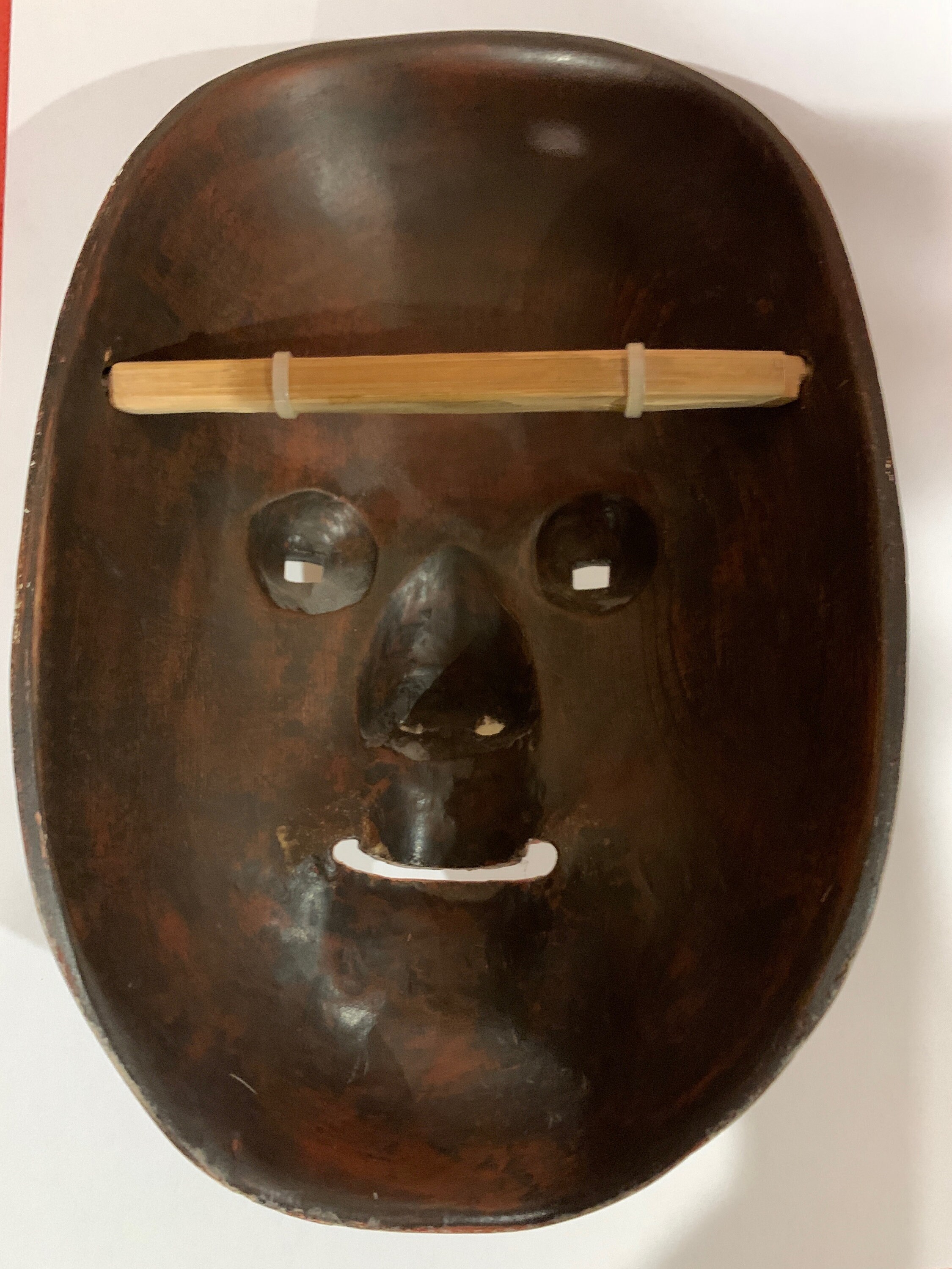 Antique Japanese Theatre Full Face Mask Noh Carved Wood Young Woman ...