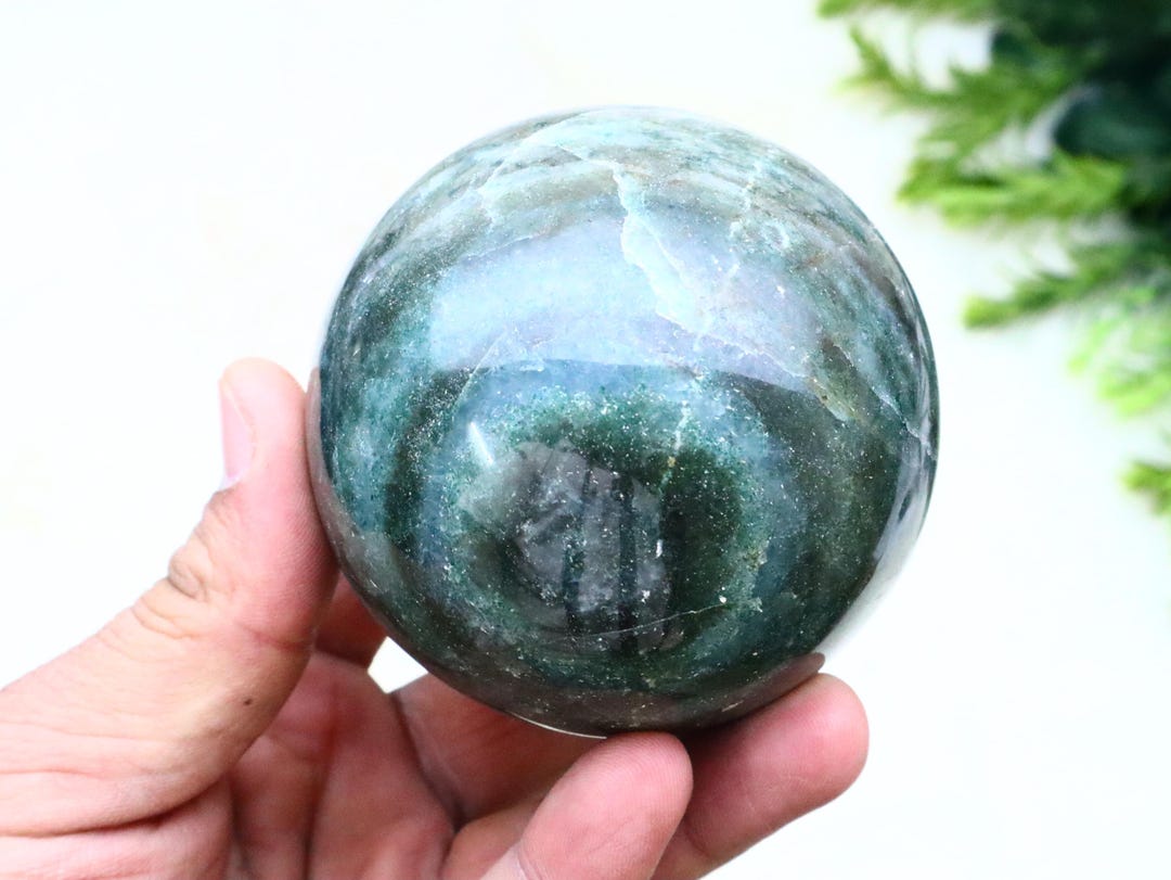 Tree Agate Sphere 75MM 1.35 Lb Natural Healing Crystal Ball Chakra ...