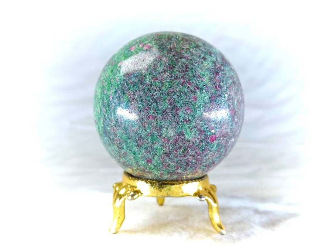 Ruby Fuchsite Sphere With Blue Apatite & Ruby Kyanite HQ Polished ...