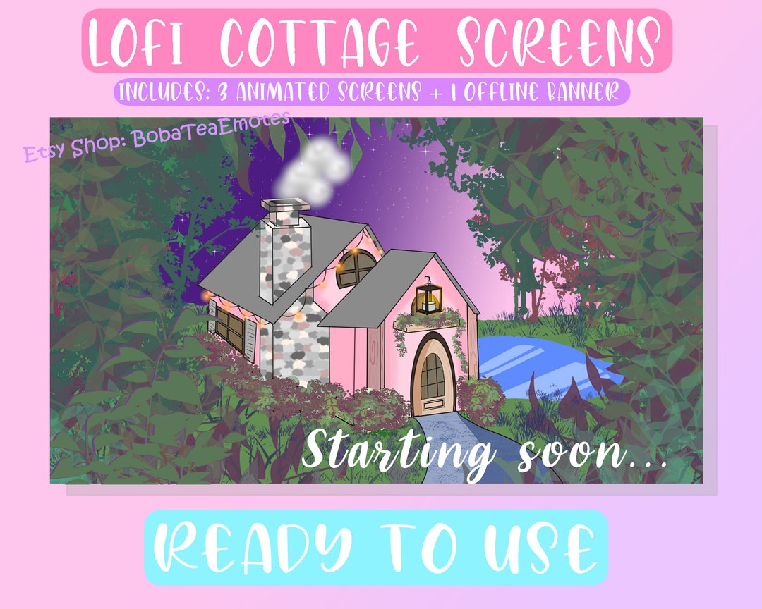 Lofi Cottage | Cute ANIMATED Stream Screens & Offline Banner for Twitch ...
