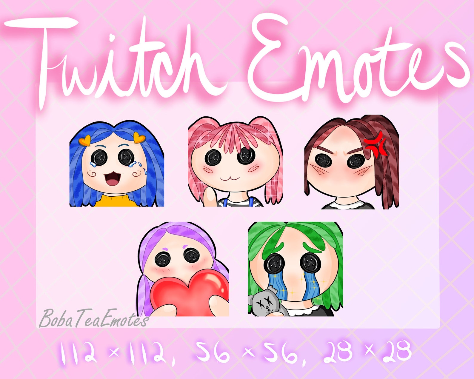 Cute Doll Emotes for Twitch/ Discord - Etsy