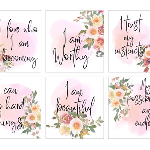 Positive Affirmation Card Deck, Vision Board Printable , Scrapbooking ...