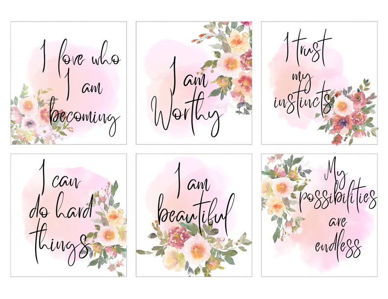 Positive Affirmation Card Deck, Vision Board Printable , Scrapbooking ...