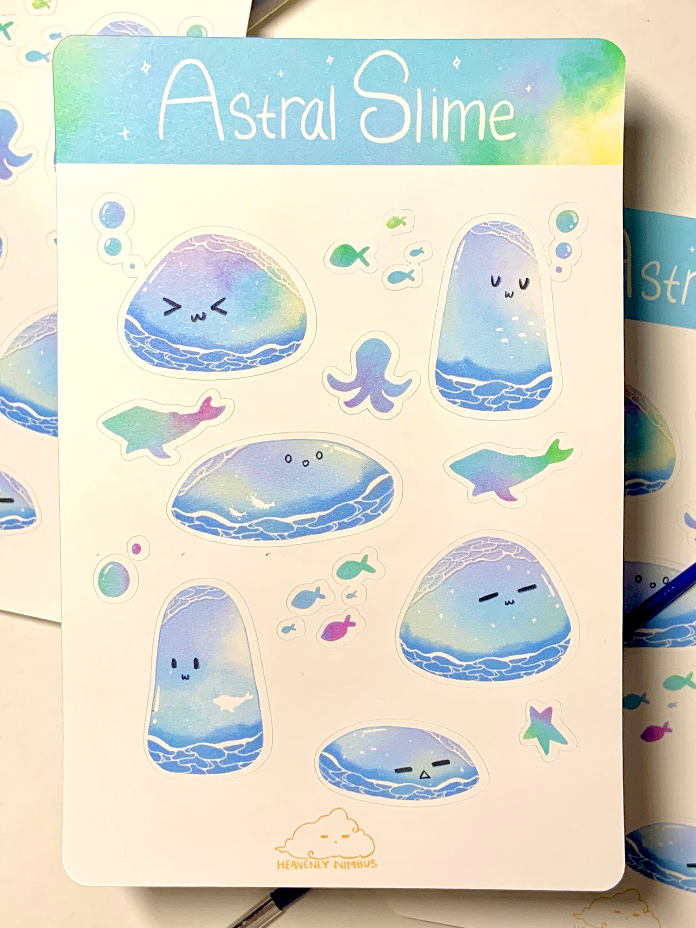 Astral Slime Sticker Sheet | Cute, Video Game Inspired | Ocean, Whales ...