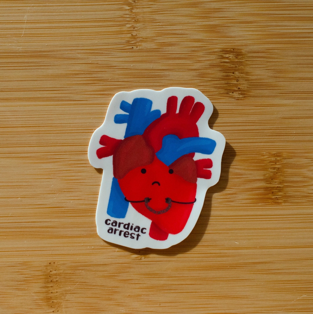 Cardiac Arrest Funny Heart Pun Sticker Glossy Sticker Vinyl - Etsy