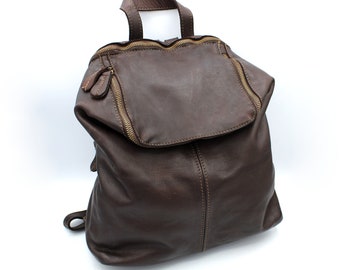 Leather Backpack Soft Leather Back Pack Italy Leather Bag | Etsy