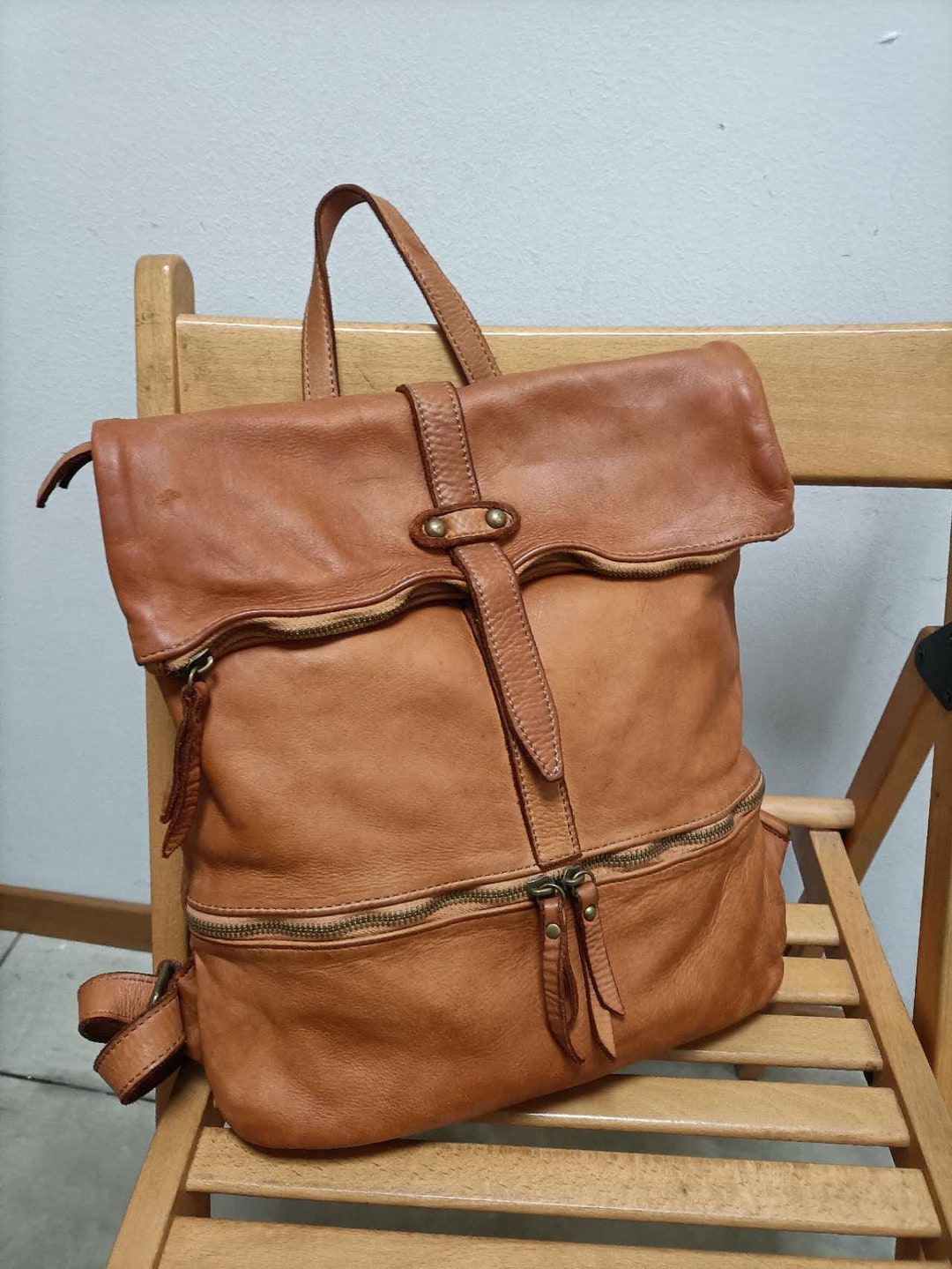 Leather Backpack Soft Leather Back Pack Italy Leather Bag - Etsy