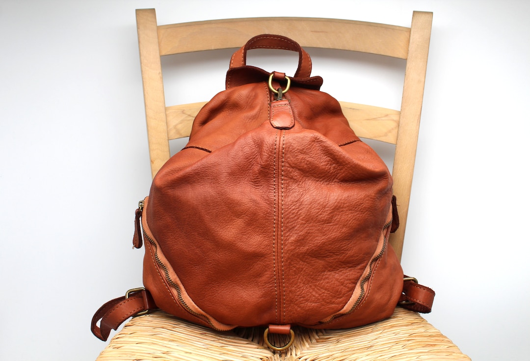Soft Leather Backpack for Women Made in Italy Backpack Rucksack - Etsy
