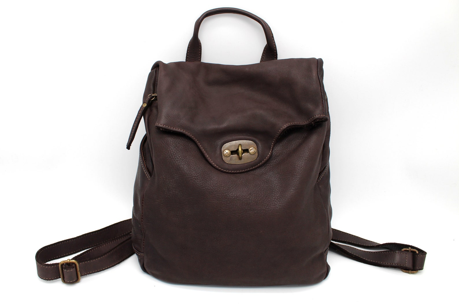 Soft Women Leather Backpack Brown Florence Women Back Handbag Gift for ...